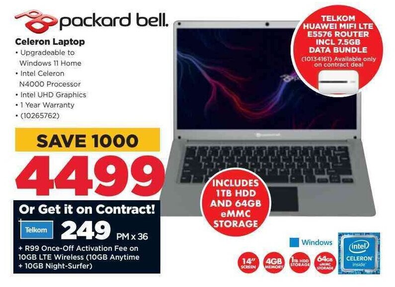 packard bell Celeron Laptop offer at HiFi Corp