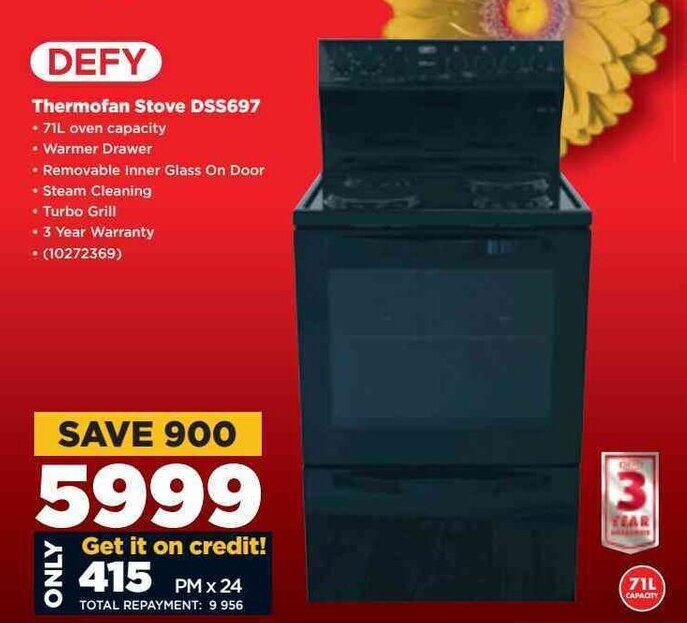DEFY Thermofan Stove DSS697 offer at HiFi Corp