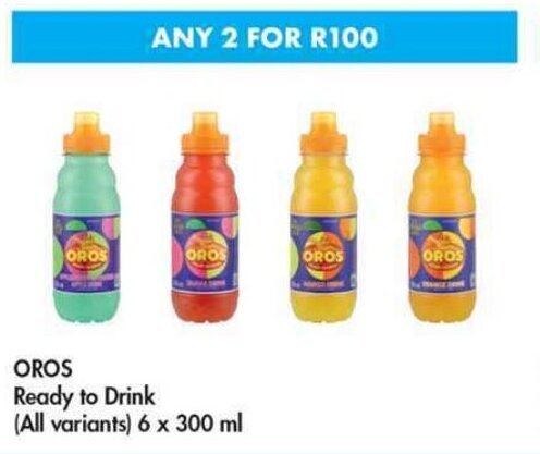 Oros Ready to Drink all variants 2 x 6 x 300ml offer at Makro