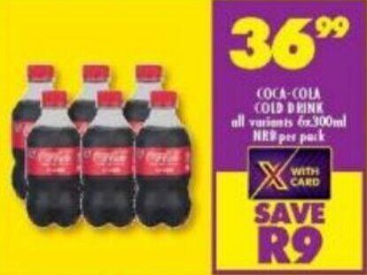 Coca-Cola Cold Drink 6 x 300ml offer at Shoprite