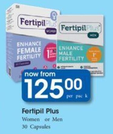 Fertipil Plus Women or Men 30 capsules offer at Clicks