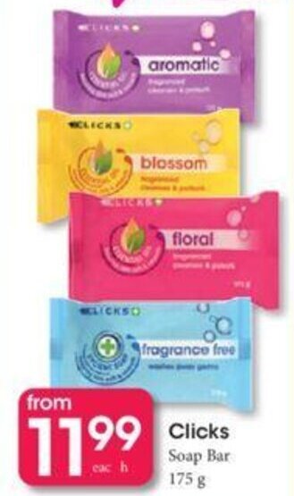 Clicks+ Soap Bar 175g offer at Clicks