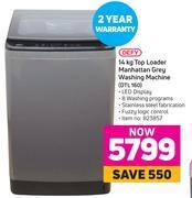 Defy 14kg top loader manhattan grey washing machine dtl 160 offer at Game