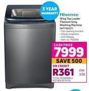 Hisense 18kg top loader titanium grey washing machine wty1802t offer at ...