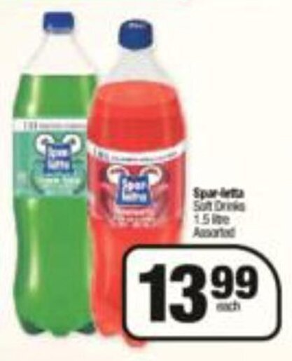 Spar Letta Soft Drinks assorted 1.5 litre offer at Spar