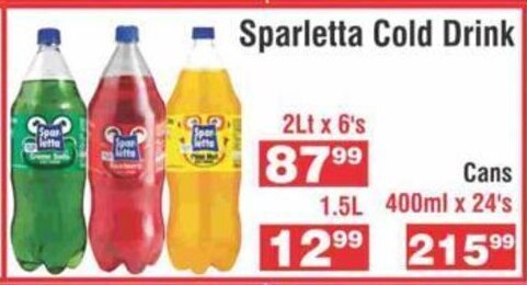 Spar Letta Cold Drinks 2L x 6's offer at Advance Cash n Carry