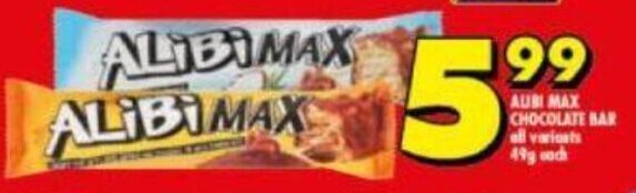 Alibimax Chocolate Bar offer at Shoprite