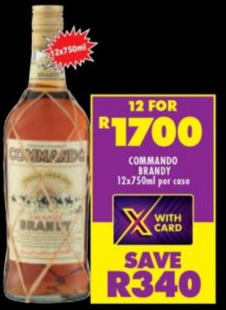 Commando Brandy 12x750ml offer at Shoprite Liquor
