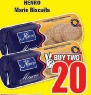 Henro Marie Biscuits 2x150g offer at Boxer