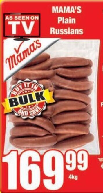 Mama's Plain Russians 4kg offer at Boxer
