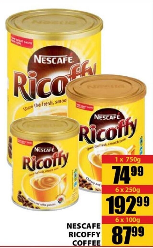 Nescafe Ricoffy 1x750g offer at Jumbo
