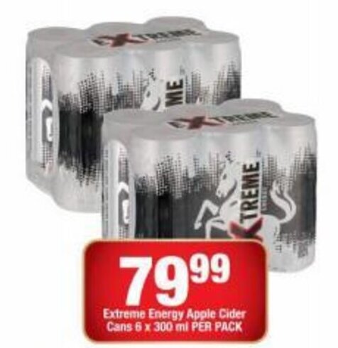 Extreme Energy Apple Cider Cans 6 x 300ml per pack offer at OK Liquor