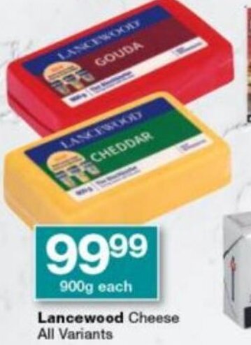 Lancewood cheese all variants 900g offer at Checkers