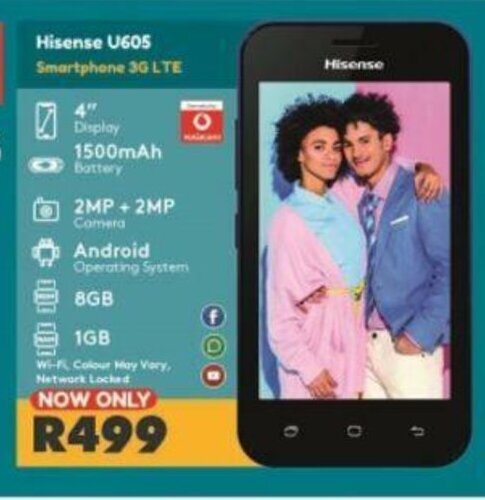 Hisense - U605 Smartphone 3G LTE offer at OK Furniture