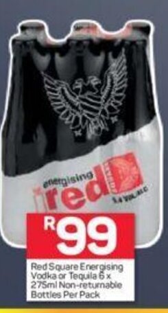 Red Square Energising Vodka or Tequila 6 x 275 ml NRB per pack offer at ...