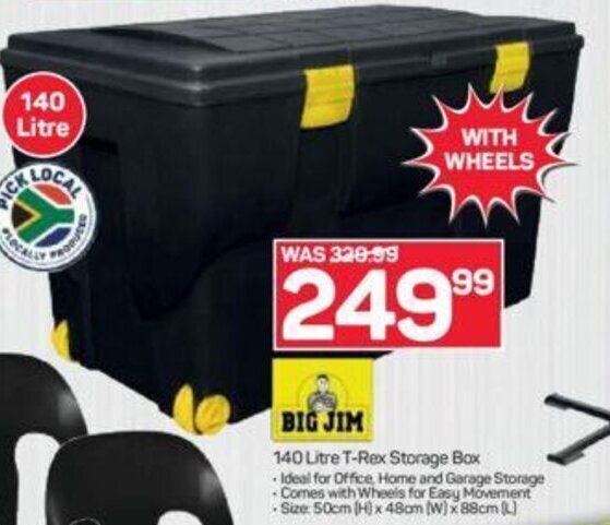 Big Jim 140 Litre T-Rex Storage Box offer at Pick n Pay
