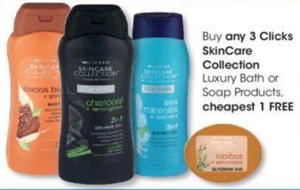 Buy any 3 Clicks+ Skincare Collection Luxury Bath or Soap Products ...