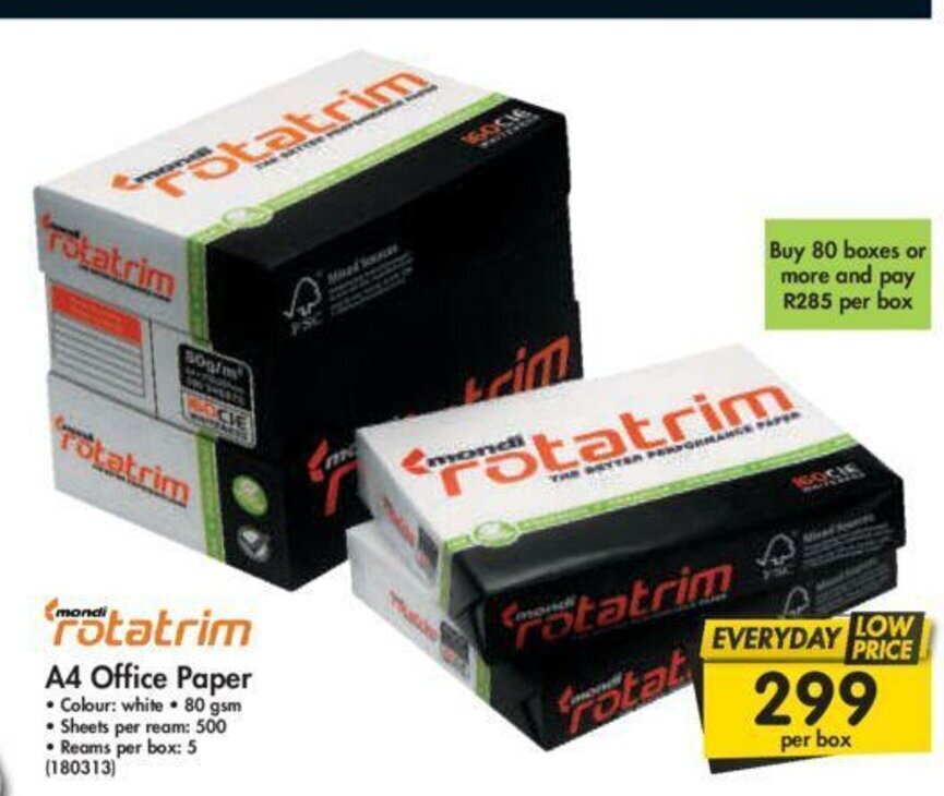 Mondi Rotatrim A4 Office Paper 180313 Offer At Makro