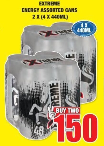 Extreme Energy assorted cans 2 x (4 x 440ml) offer at Boxer Liquors