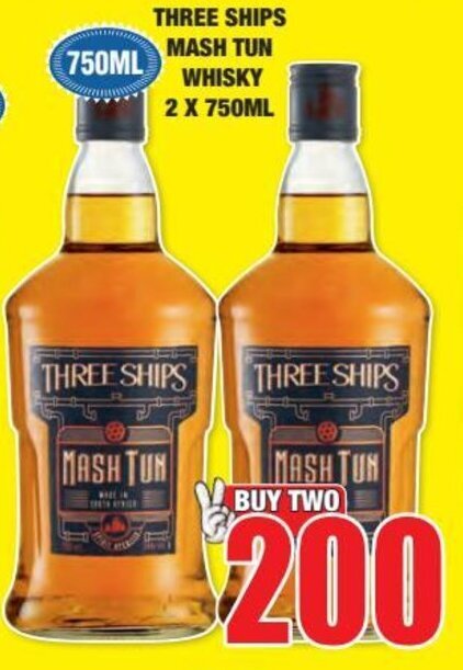Three Ships Mash Tun Whisky 2 x 750ml offer at Boxer Liquors
