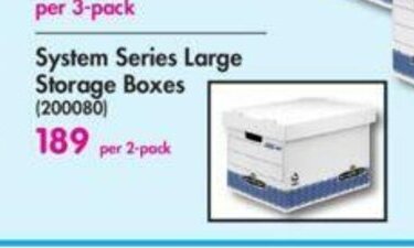 Banker Box System Series Large Storage Boxes per 2 pack offer at Makro