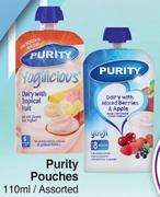 Purity pouches assorted- for 1 x 110ml offer at Dis-Chem
