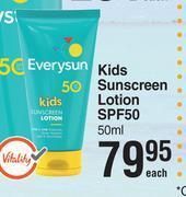 Everysun kids sunscreen lotion spf50-50ml each offer at Dis-Chem
