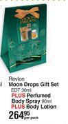 Revlon moon drops gift set edt 30ml plus perfumed body spray 90ml plus ...