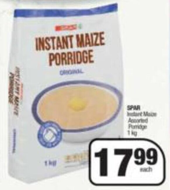 Spar Instant Maize Porridge assorted 1kg offer at Spar