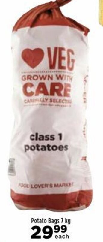 Potato Bags 7kg offer at Food Lover's Market