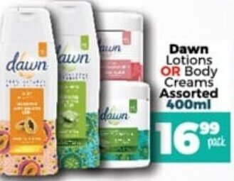 Dawn Lotions or Body Assorted 400 ml offer at Take 'n Pay