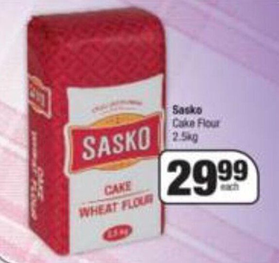 Sasko Cake Flour 2.5kg offer at Spar