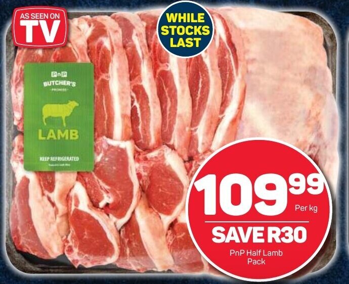 PnP Half Lamb Pack per kg offer at Pick n Pay