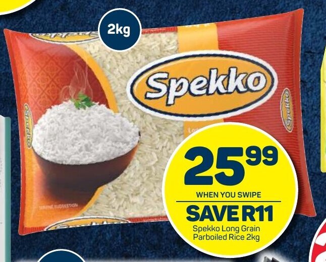 Spekko Long Grain Parboiled Rice 2kg offer at Pick n Pay