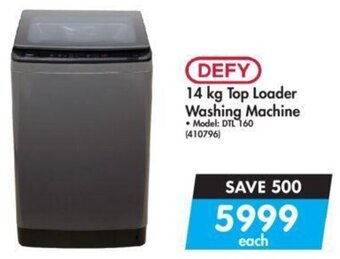 Defy 14kg Top Loader Washing Machine offer at Makro