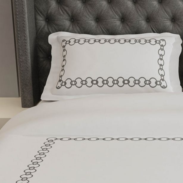 Whisper Soft 500 Thread Count Grey Embroidered Egyptian Cotton