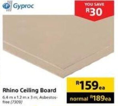 Gyproc Rhino Ceiling Board offer at Builders Warehouse