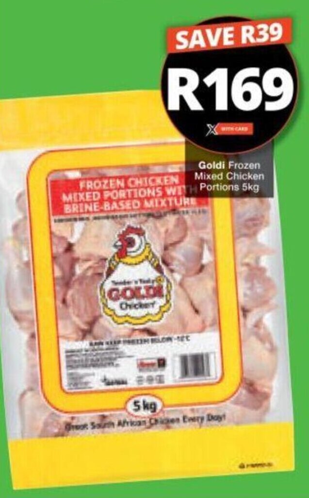 Goldi Frozen Mixed Chicken Portions 5kg offer at Checkers