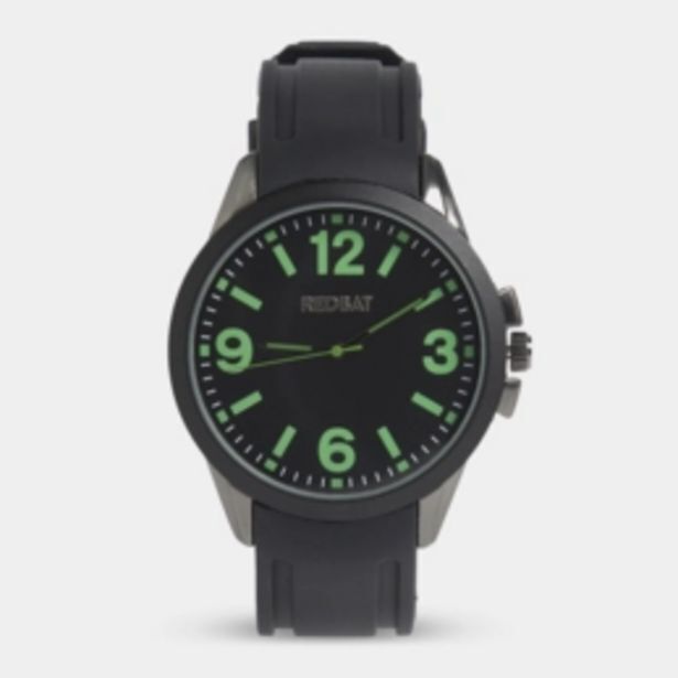 Redbat rubber black/green watch offer at Sportscene