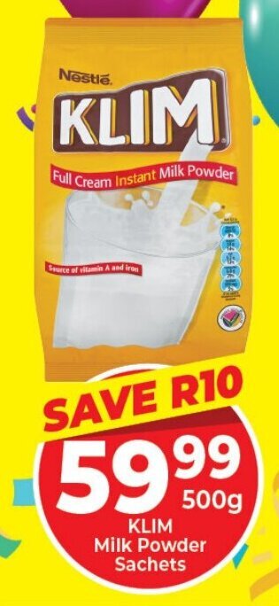 Klim Milk Powder Sachets 500g offer at Elite Cash & Carry