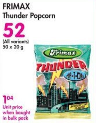 Frimax Thunder Popcorn all variants 50 x 20g offer at Makro