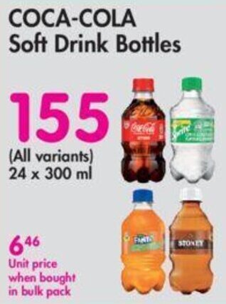 Coca-Cola Soft Drink Bottles all variants 24 x 300ml offer at Makro