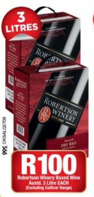 Robertson Winery Boxed Wine asstd. 3 litre offer at OK Liquor