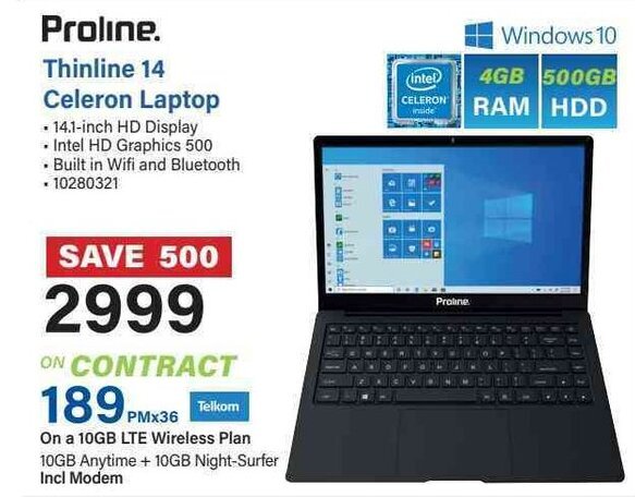 Proline Thinline 14 Celeron Laptop offer at Incredible Connection