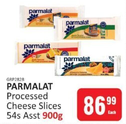 Parmalat Processed Cheese Slices 54s asstd. 900g offer at KitKat Cash ...