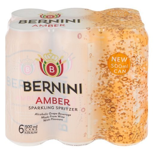 Bernini amber cans 500ml x 6 offer at Pick n Pay Liquor