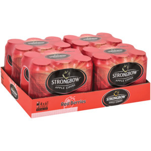 Strongbow red berries flavoured apple cider cans 24 x 440ml offer at ...