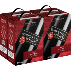 Robertson winery smooth dry red wine box 4 x 3l offer at Shoprite Liquor