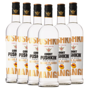 Count pushkin premium imperial mango flavoured vodka bottles 6 x 750ml ...