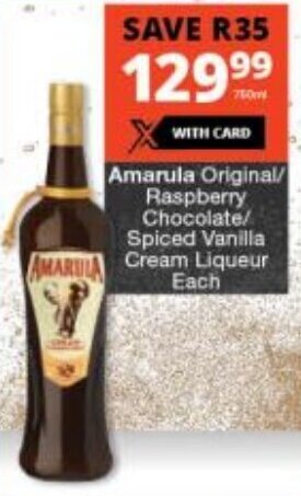 Amarula Original / Raspberry Chocolate / Spiced Vanilla Cream Liqueur ...